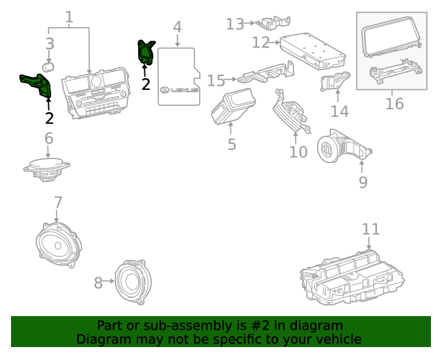 2018-2019 Lexus Receiver Bracket 86212-48220 | OEM Parts Online