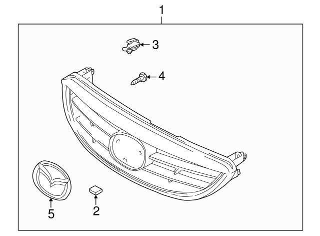GG2A-50-710B - Grille Assembly - 2000-2002 Mazda 626 | Mazda Swag