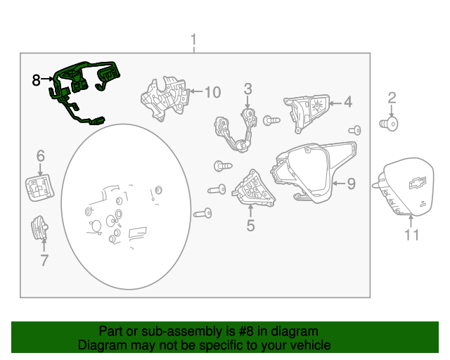 2016-2024 Chevrolet Steering Wheel Pad Accessory Wiring Harness ...