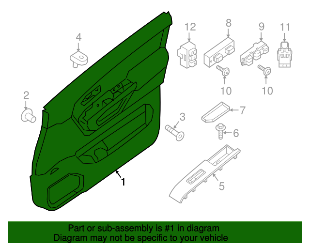 2016-2018 Nissan Door Trim Panel 80901-EZ31A | Nissan Parts Plus