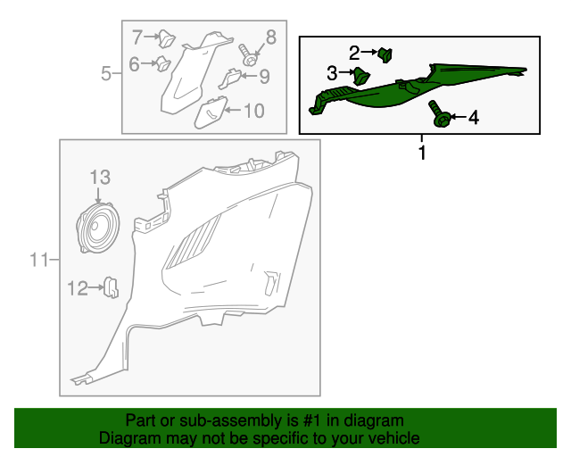 84116360 GM Jet Black Driver Side Body Side Rear Window Garnish Molding ...