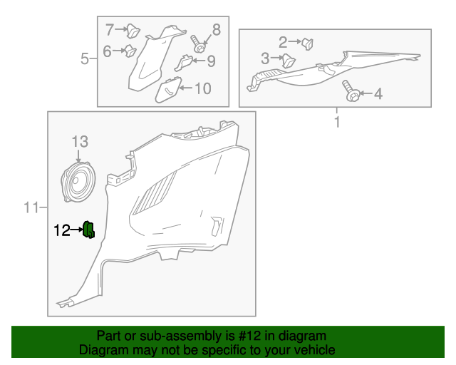 2016-2021 Chevrolet Camaro Quarter Window Trim Finish Panel Clip ...