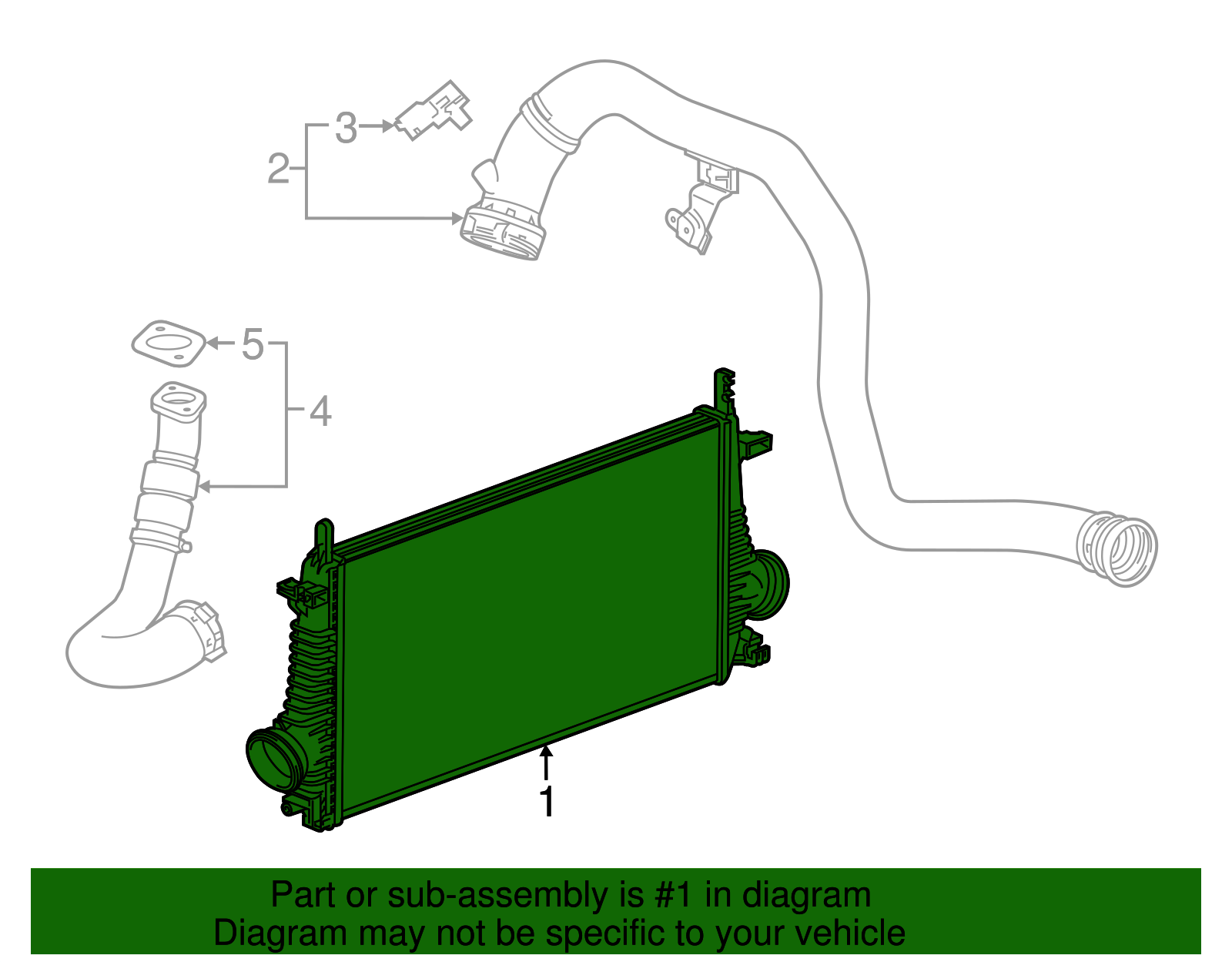 2016-2022 Chevrolet Malibu Turbocharger Intercooler 23336319 GM ...