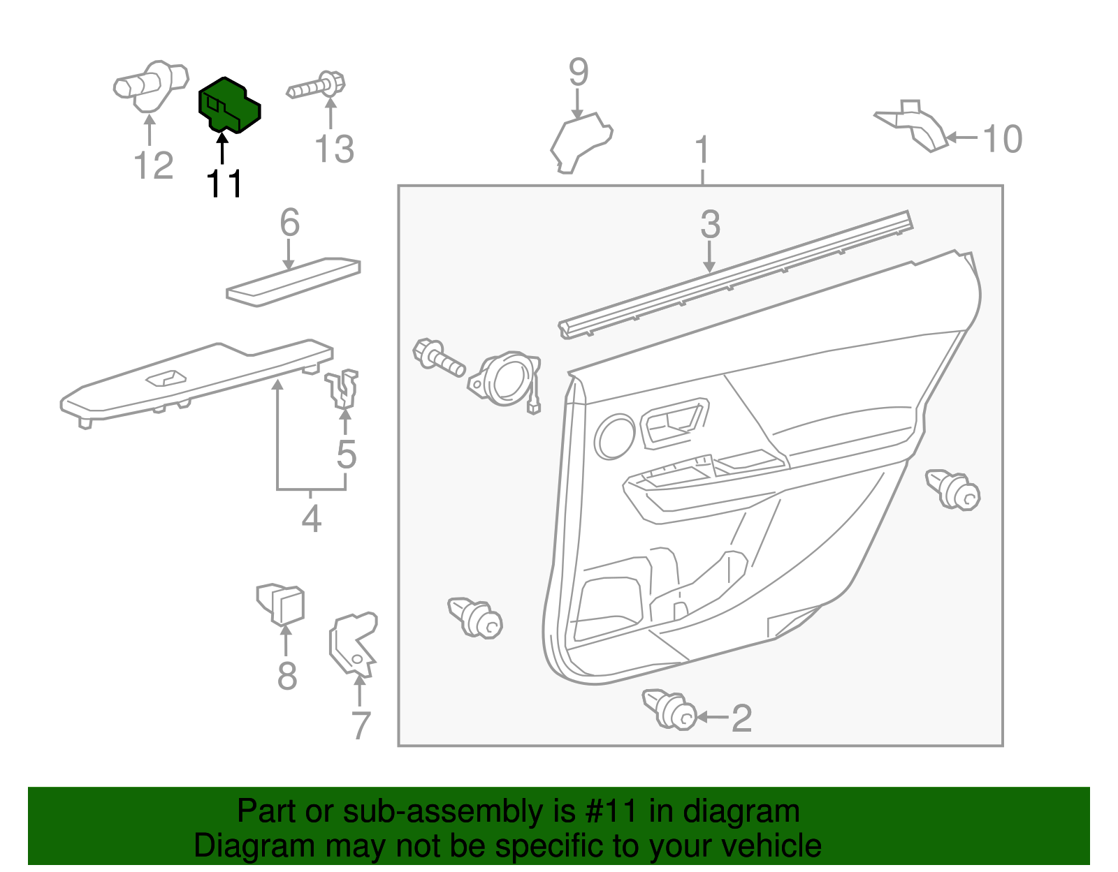 Genuine Toyota Window Switch part# 84810-06090 for 2008-2017 Toyota ...