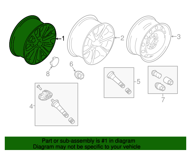 Ford JL1Z-1007-D - Wheel, Alloy - 2018-2021 Ford Expedition | OEM Ford ...