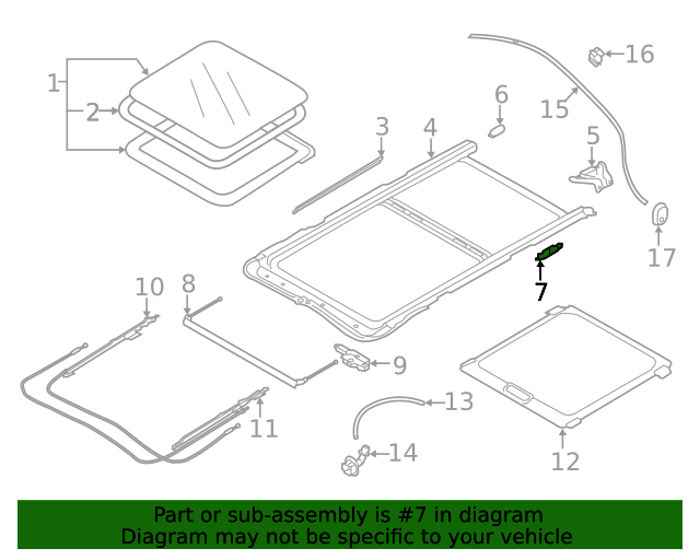 65407SJ010 - Sunroof Frame Cover - 2019-2021 Subaru Forester | World ...