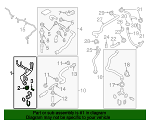 2011-2014 Volkswagen Upper Hose 5C0-122-101-J | QuirkParts