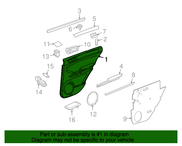 164-730-14-70-7H20 - Door Trim Panel 2006-2008 Mercedes-Benz | Mercedes ...