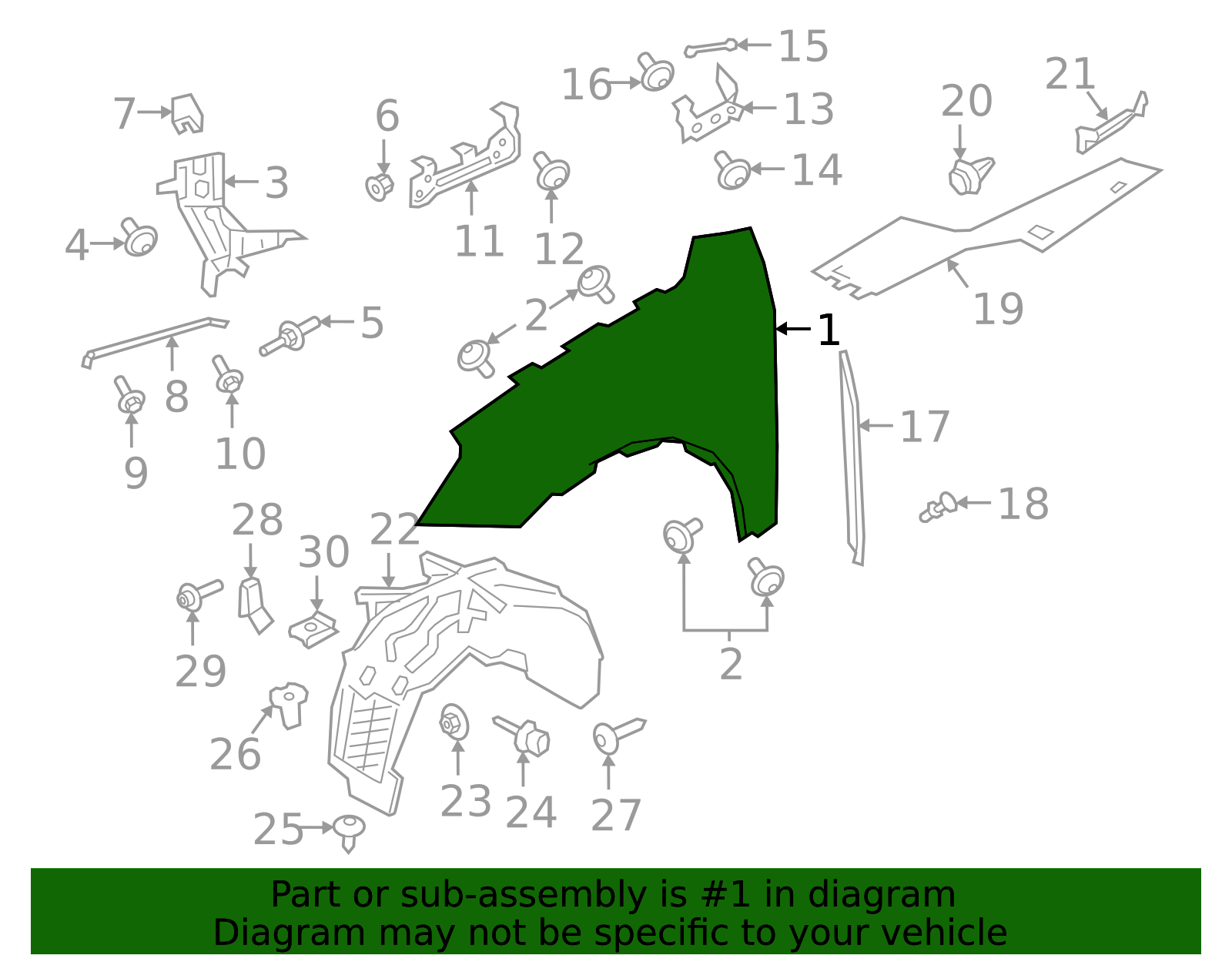 2019-2023 Porsche Cayenne Fender 9Y0-821-105-DY-GRV | OEM Parts Online