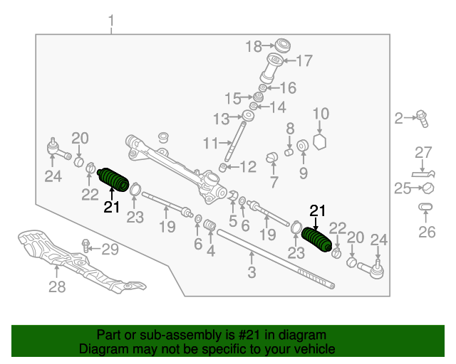 57740-F2000 - Rack and Pinion Bellows 2016-2024 Hyundai ...
