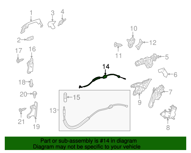 212-760-01-04 - Bowden Cable Mercedes-Benz USA Parts