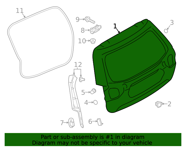 2019-2024 Subaru Forester Lift Gate 60809SJ0709P | Subaru Parts Store