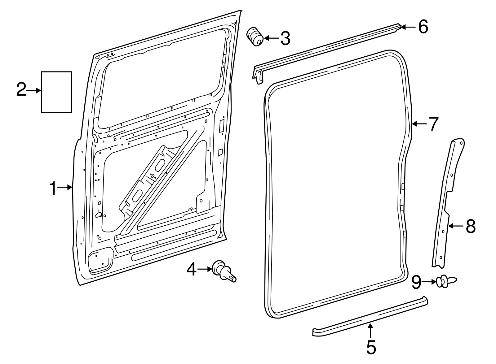 2016-2023 Mercedes-Benz Metris Door Shell 4477308302 | Mercedes-Benz Parts