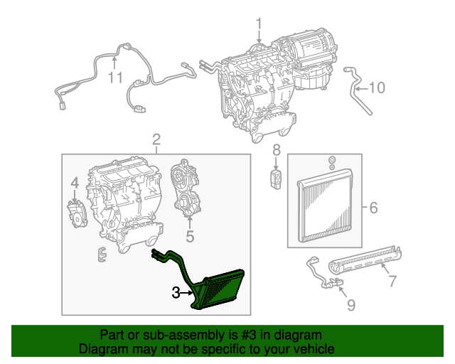 2005-2020 Toyota Heater Core 87107-07030 | Toyota Parts Center