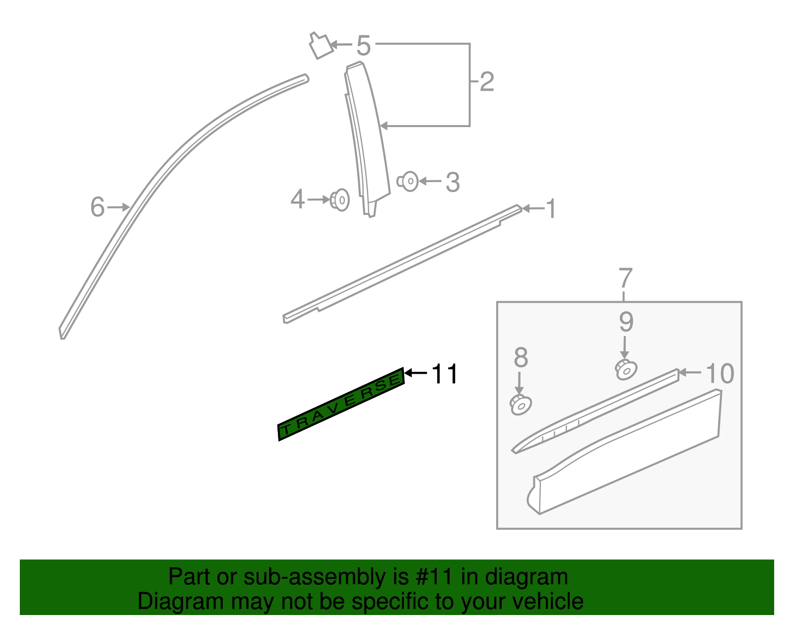 2018-2024 Chevrolet Black Front Side Door Vehicle Name Plate 84115500 ...