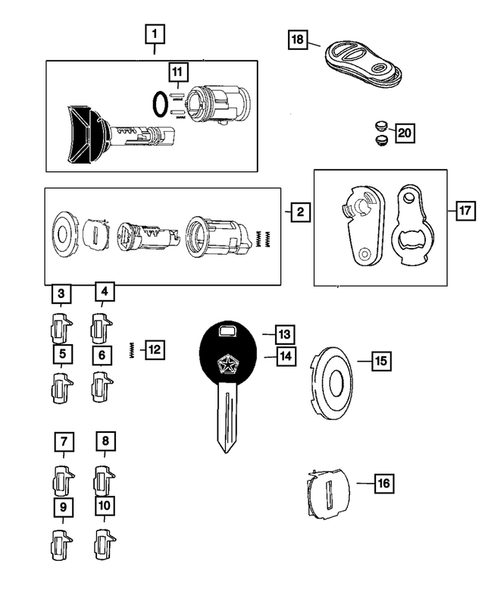 Lock Cylinders and Keys for 2007 Dodge Ram 1500 | Mopar eStore