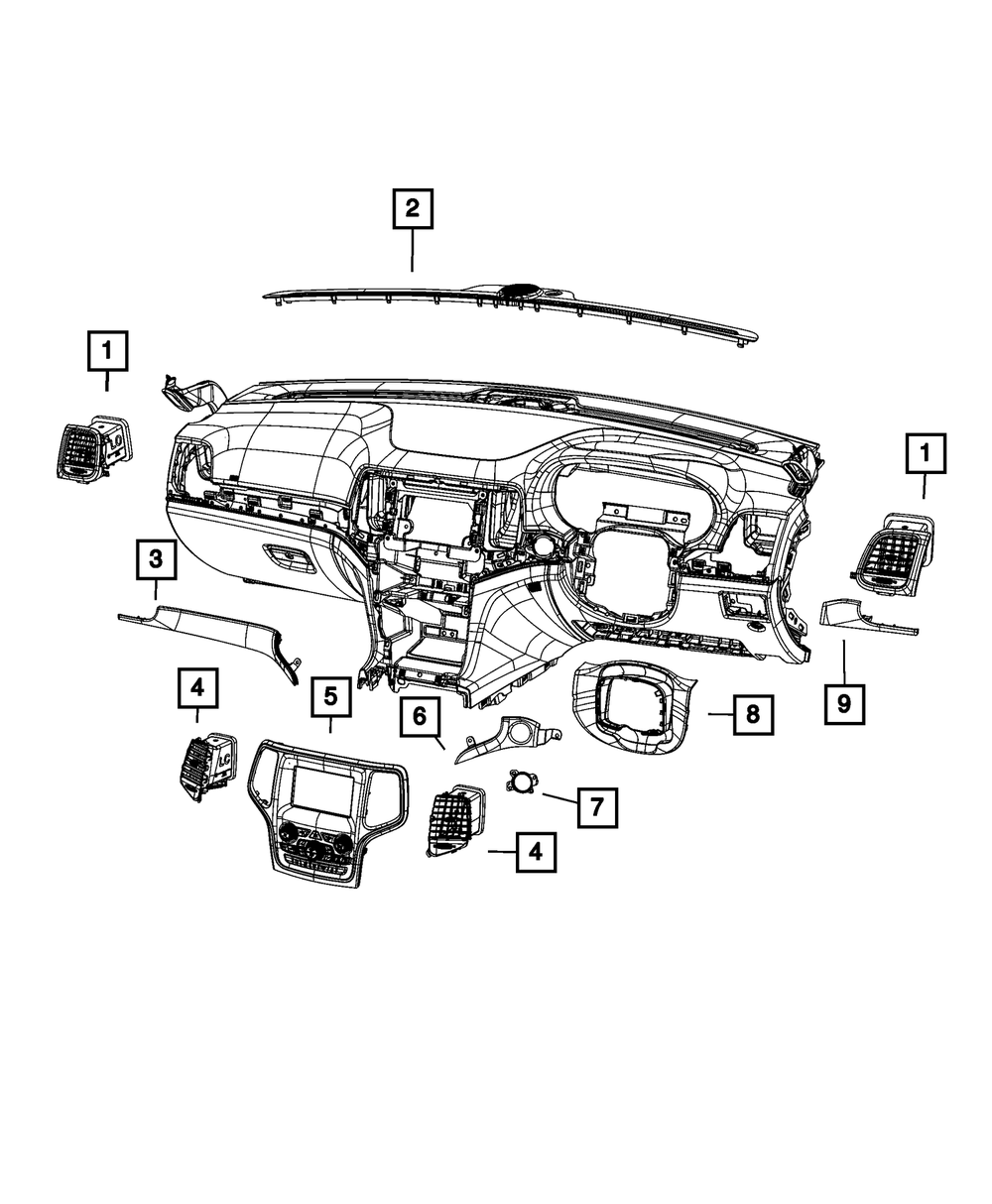 2019-2022 Jeep Vehicle Feature Controls Center Stack 68388550AD | All ...