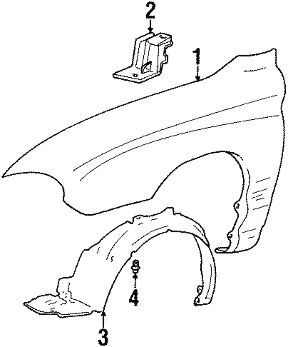 1997-2001 Hyundai Tiburon Fender Bracket 64583-27000 | QuirkParts