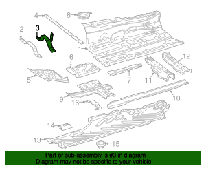 2015-2023 Mercedes-Benz Floor Pan Reinforcement 205-610-00-65 ...