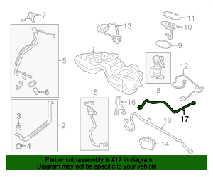 13-90-7-567-398 - fuel tank breather line 2011-2015 BMW ...