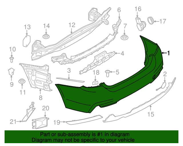 51128073080 - 2015-2020 BMW Bumper Cover (51-12-8-073-080) | BMW of ...