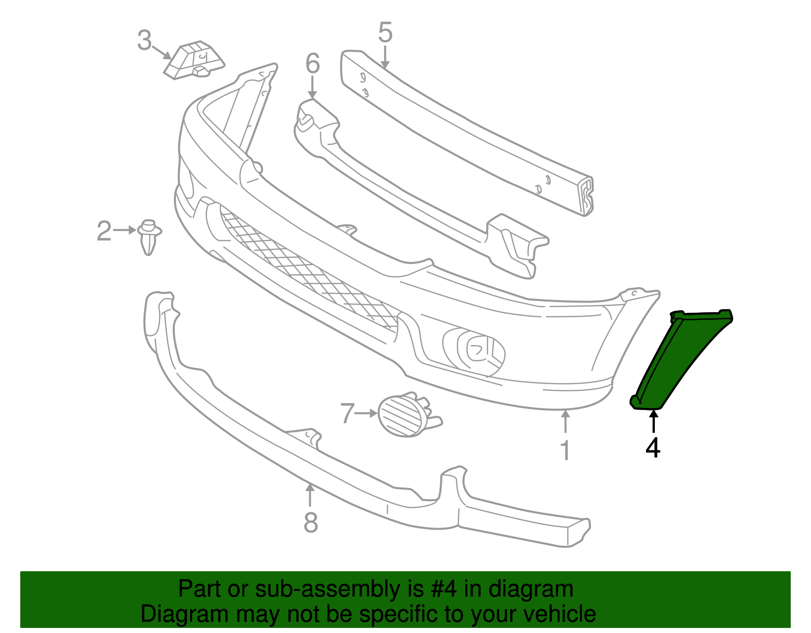 2001-2006 Toyota Bumper Extension 52113-0C900 | Retail Performance Auto ...