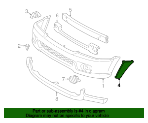2001-2006 Toyota Bumper Extension 52113-0C900 | Toyota Parts Center