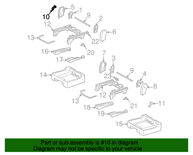 72525-0C020-E0 - Recline Handle - 2001-2004 Toyota Sequoia | OEM ...