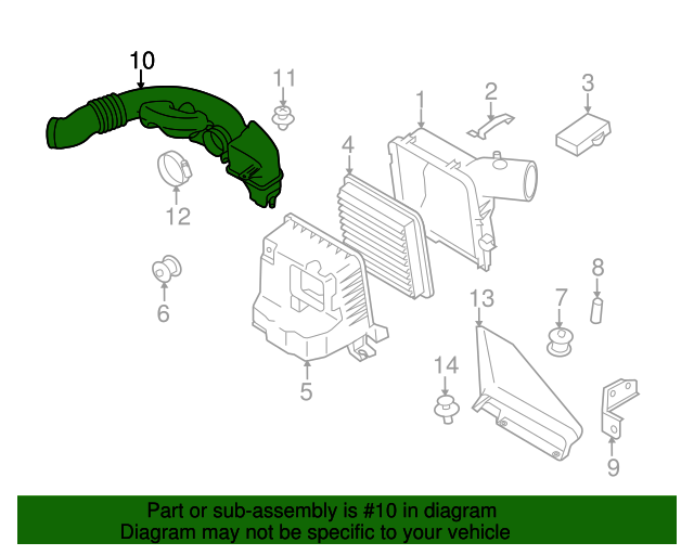 2011-2017 Subaru Air Inlet Assembly 14456AA410 | Subaru Parts Store