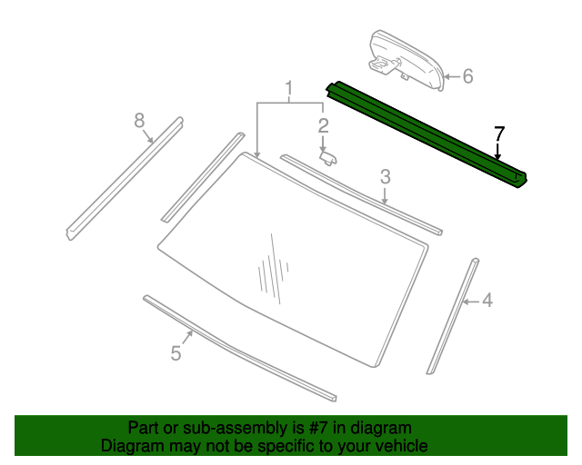 75531-60030 - Windshield Molding 1998-2007 Lexus LX470 ...