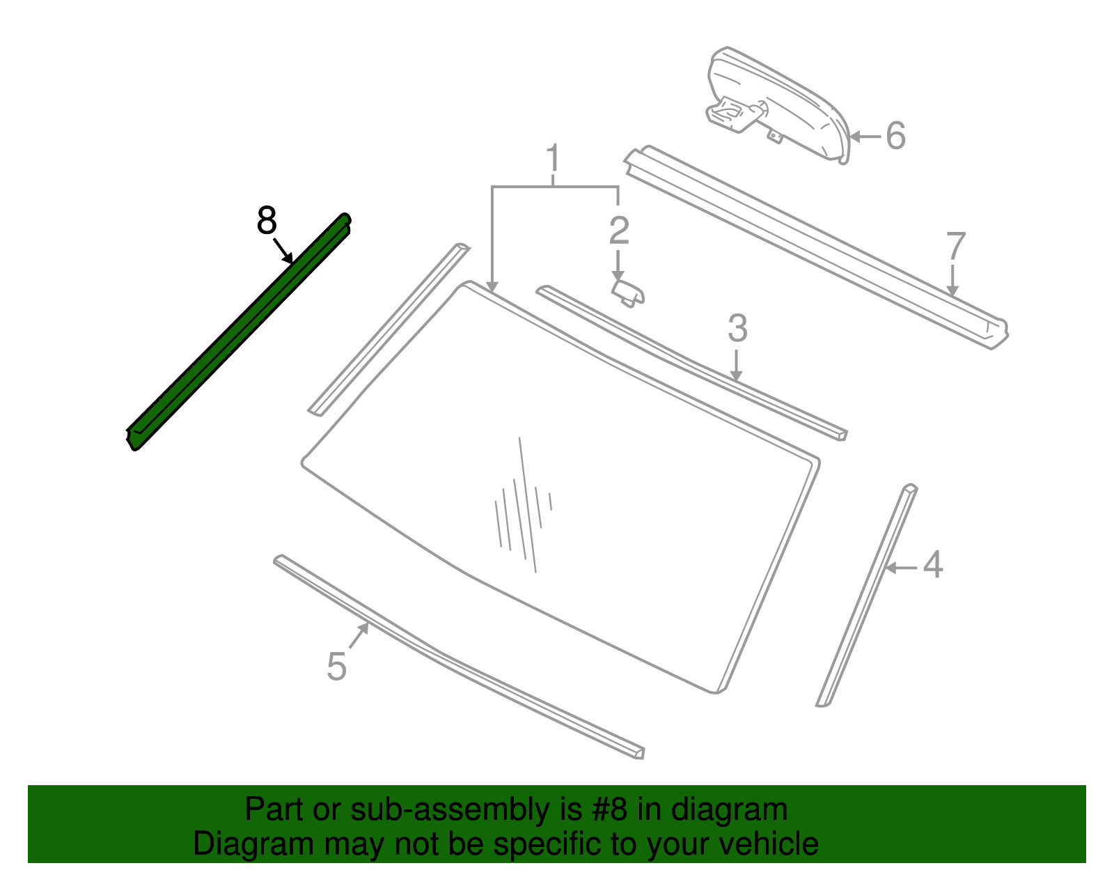 75534-60021 - Drip Molding - 1998-2007 Lexus LX470 | My L Parts