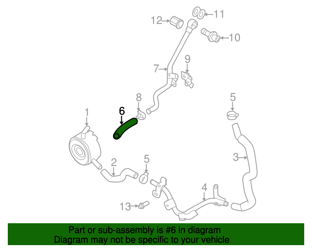 2012-2017 Nissan Engine Coolant Hose 21306-JN01A | QuirkParts