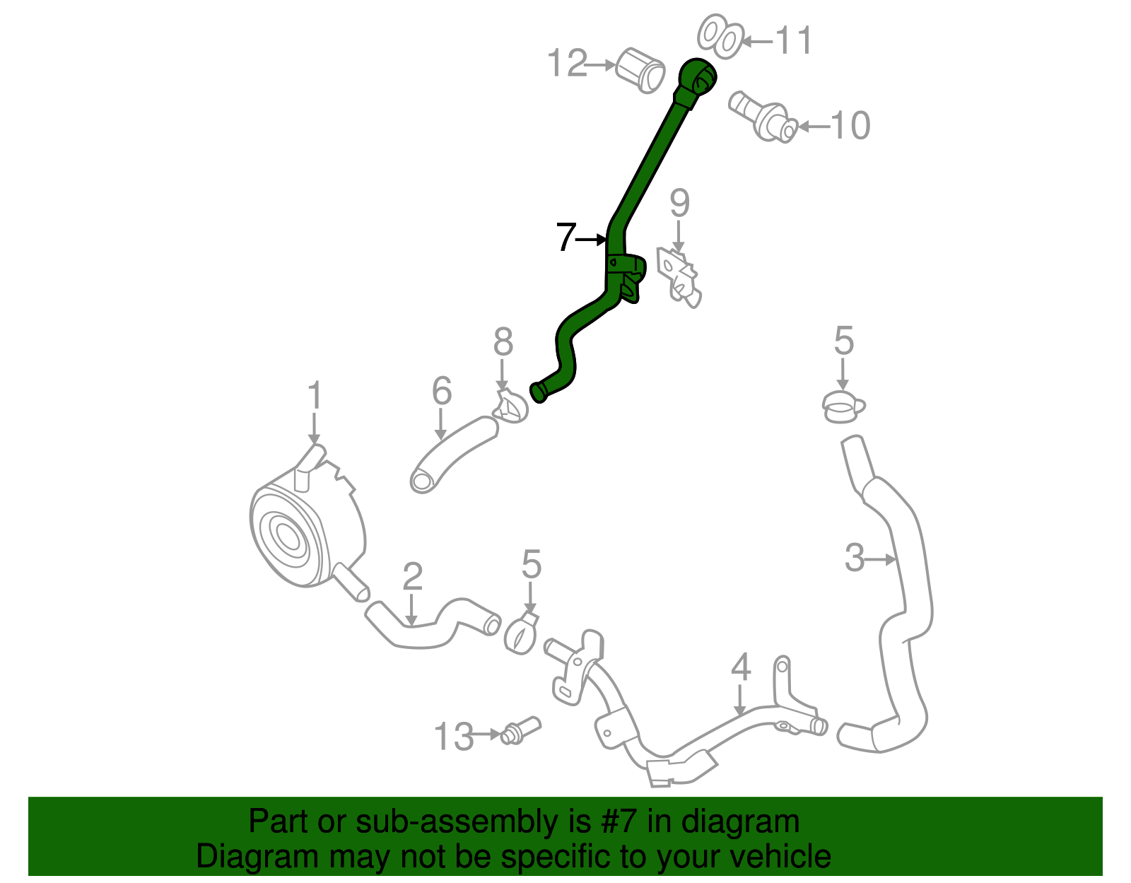 2012-2017 Nissan Engine Coolant Hose 21306-JN01A | Bill Kay Nissan Parts