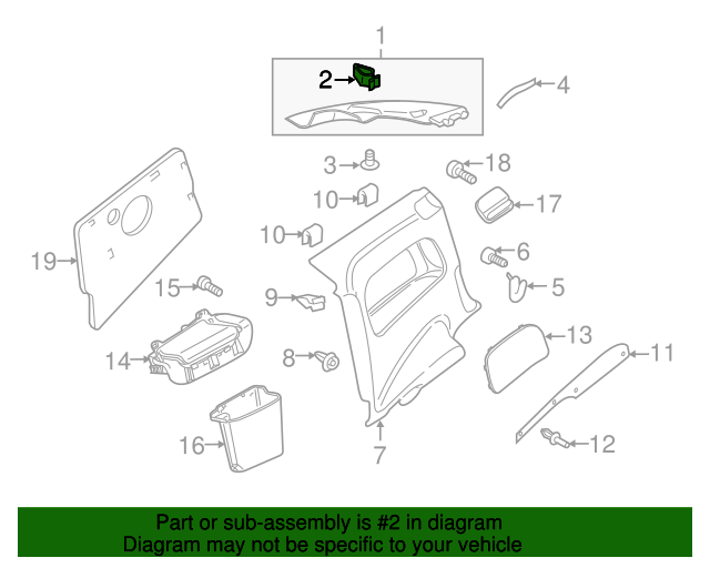 Genuine Audi 8P0-867-276-A | Windshield Pillar Trim Retainer | FREE ...