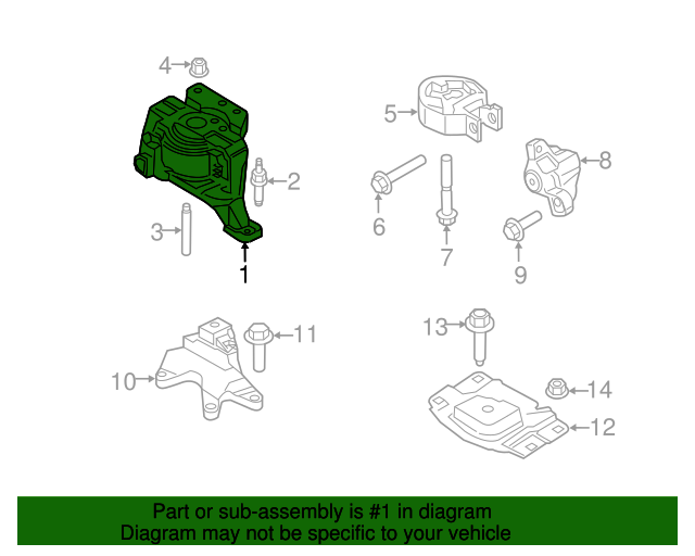 2015-2019 Lincoln MKC Bracket Engine Front Support EJ7Z-6038-A | OEM Parts Online