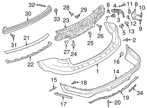 Bumper & Components - Rear for 2018 Ford Explorer | Ford Parts Center