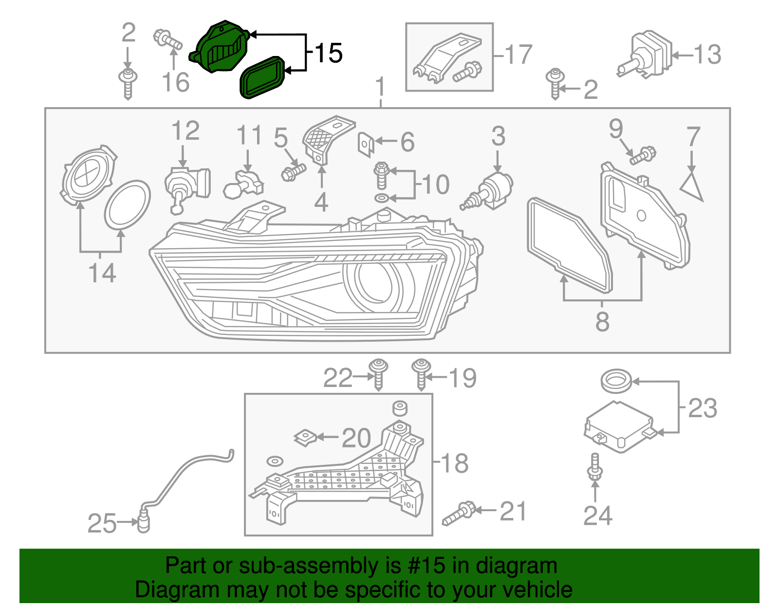 2016-2018 Audi Led Unit 8U0-941-475-B | Audi USA Parts