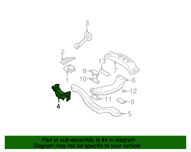 2002-2007 Subaru Trans Mount 41022FE020 | Subaru Parts Store