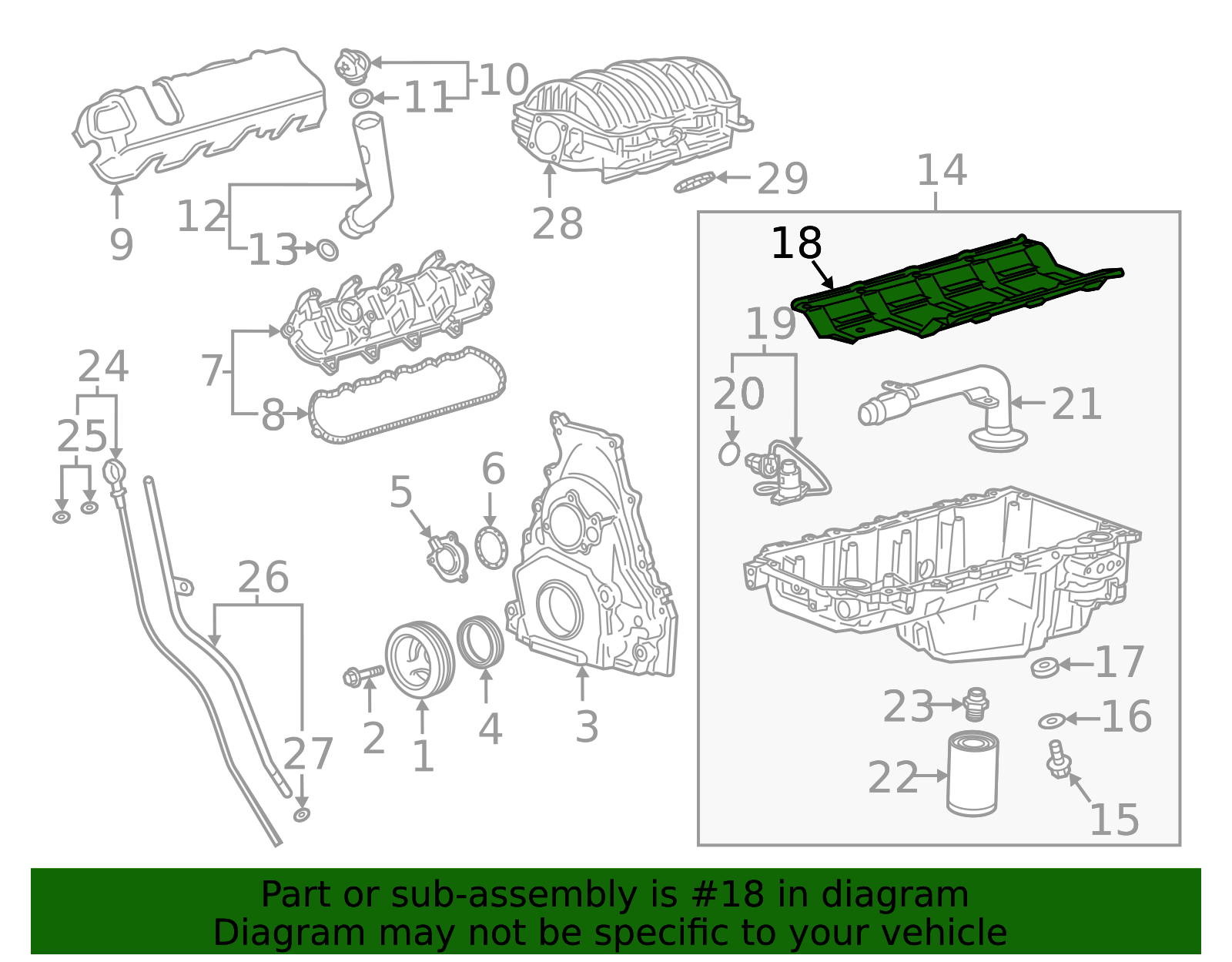 2014-2025 GM Engine Crankshaft Oil Deflector 12619978 GM ...