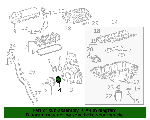 2014-2023 GM Crankshaft Rear Oil Seal 12665076 | AutoNationParts.com