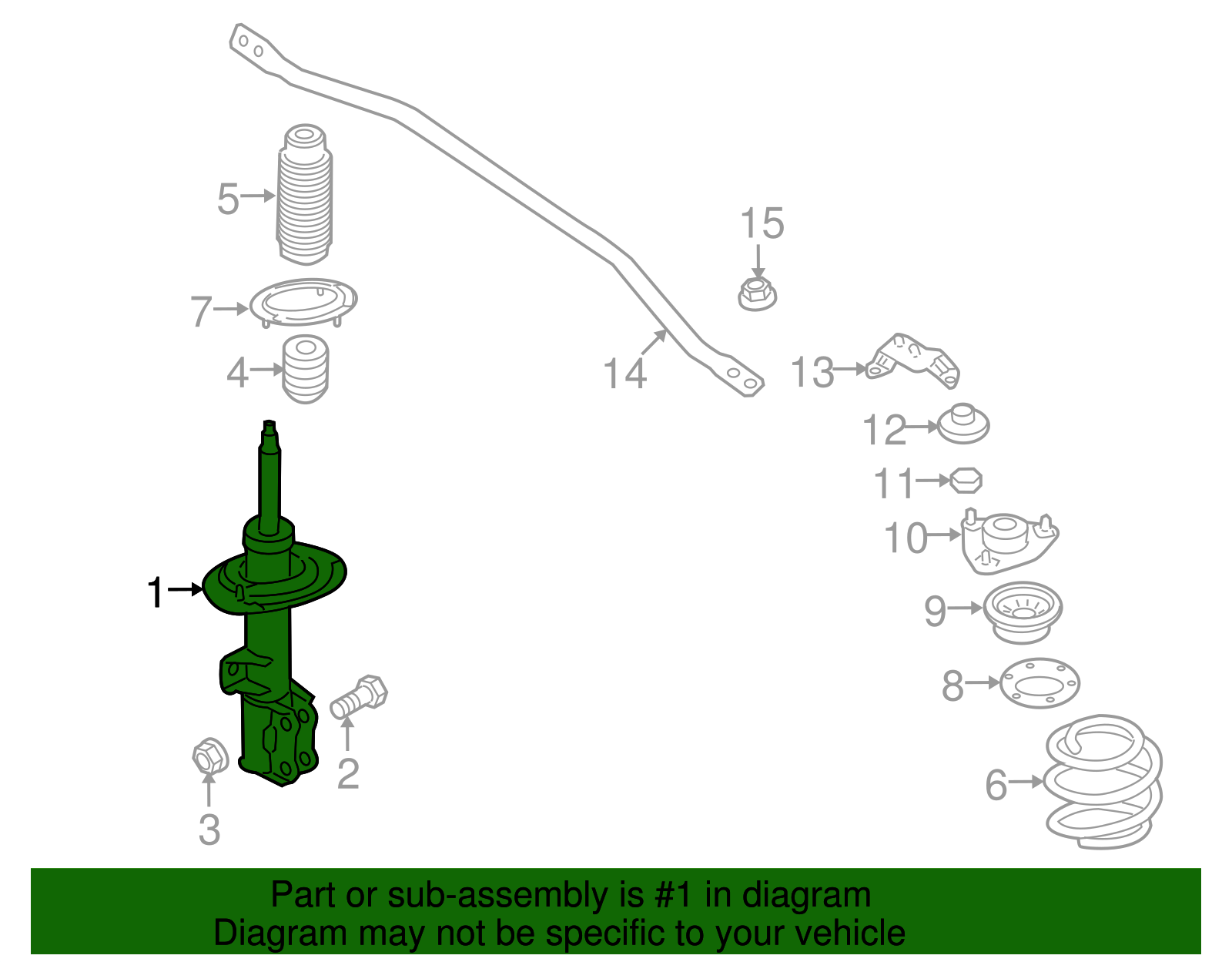 54661-2M300 - Suspension Strut 2010-2011 Hyundai Genesis Coupe ...