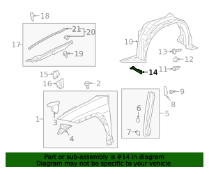 2019-2021 Lexus Fender Liner Pad 53852-76030 | OEM Parts Online