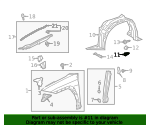 90467-05170 - Wheel Opening Molding Lower Clip For 2014-2025 Lexus ...