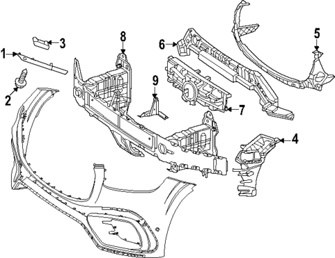 Bumper & Components - Front for 2024 Mercedes-Benz GLS 450 | Mercedes ...