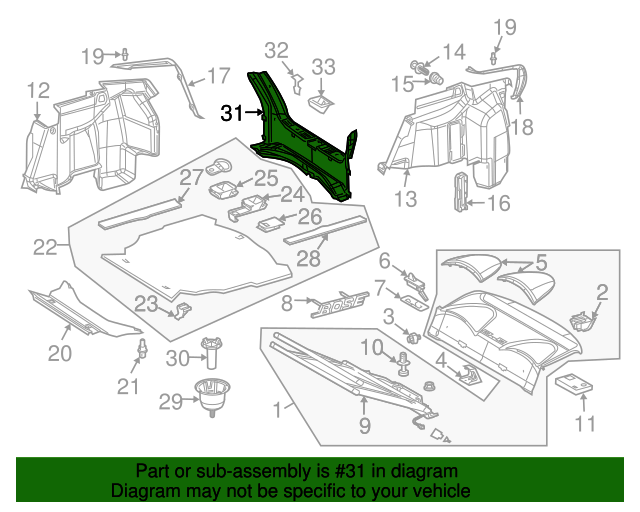 209-694-33-25-7C45 - Rear Body Panel Trim Panel 2003-2009 Mercedes-Benz ...
