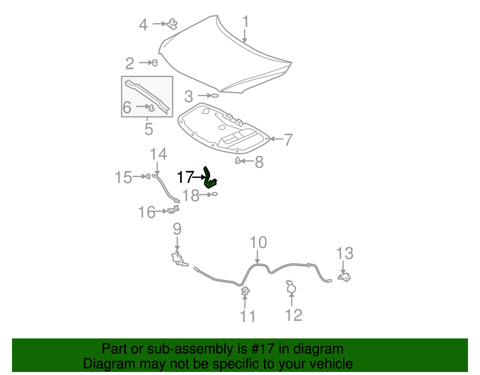 2009-2013 Toyota Corolla Hinge 53410-12550 | Toyota Parts Center