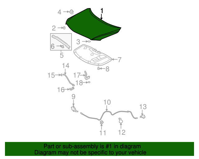 2009-2013 Toyota Corolla Hood 53301-12A80 | OEM Parts Online