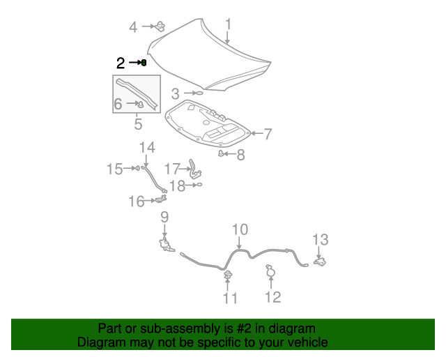 90541-15031 - Hood Cushion 2009-2020 Toyota | Longo Toyota Parts