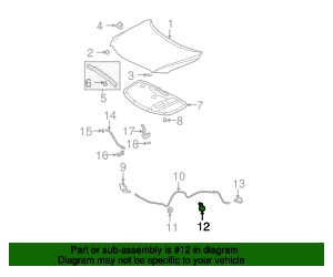 2009-2015 Toyota Release Cable Fastener 53614-12040 | Toyota Parts Center