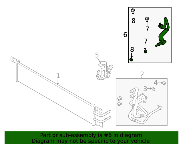 Genuine OEM Ford - Automatic Transmission Oil Cooler Hose Assembly LX6Z ...